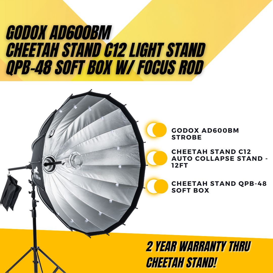 AD600 Wireless Strobe with QPB48 Parabolic Softbox w/ Focusing System ...
